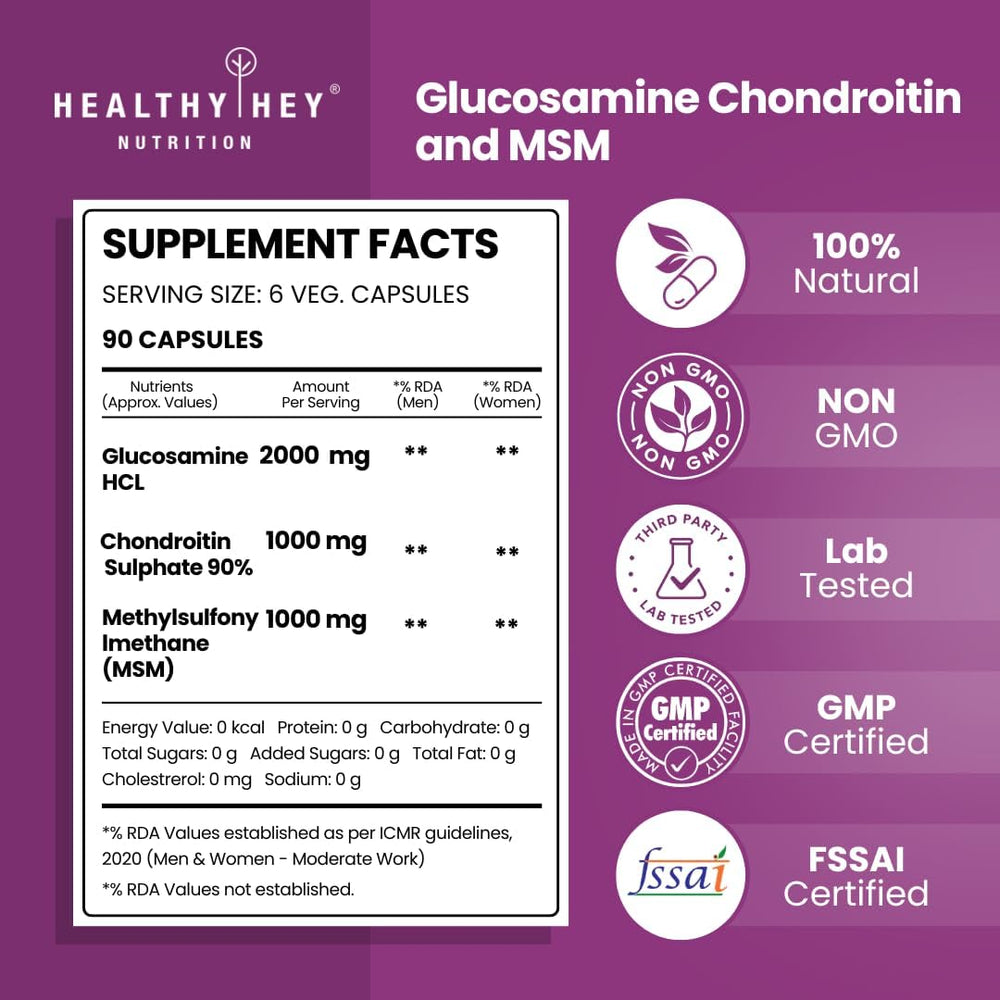 Healthyhey Double Strength Glucosamine Chondroitin And Msm For Cartila
