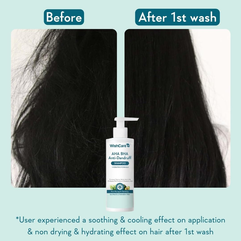 Wishcare AHA BHA Anti-Dandruff Shampoo | Hydrating Formula - 250ml