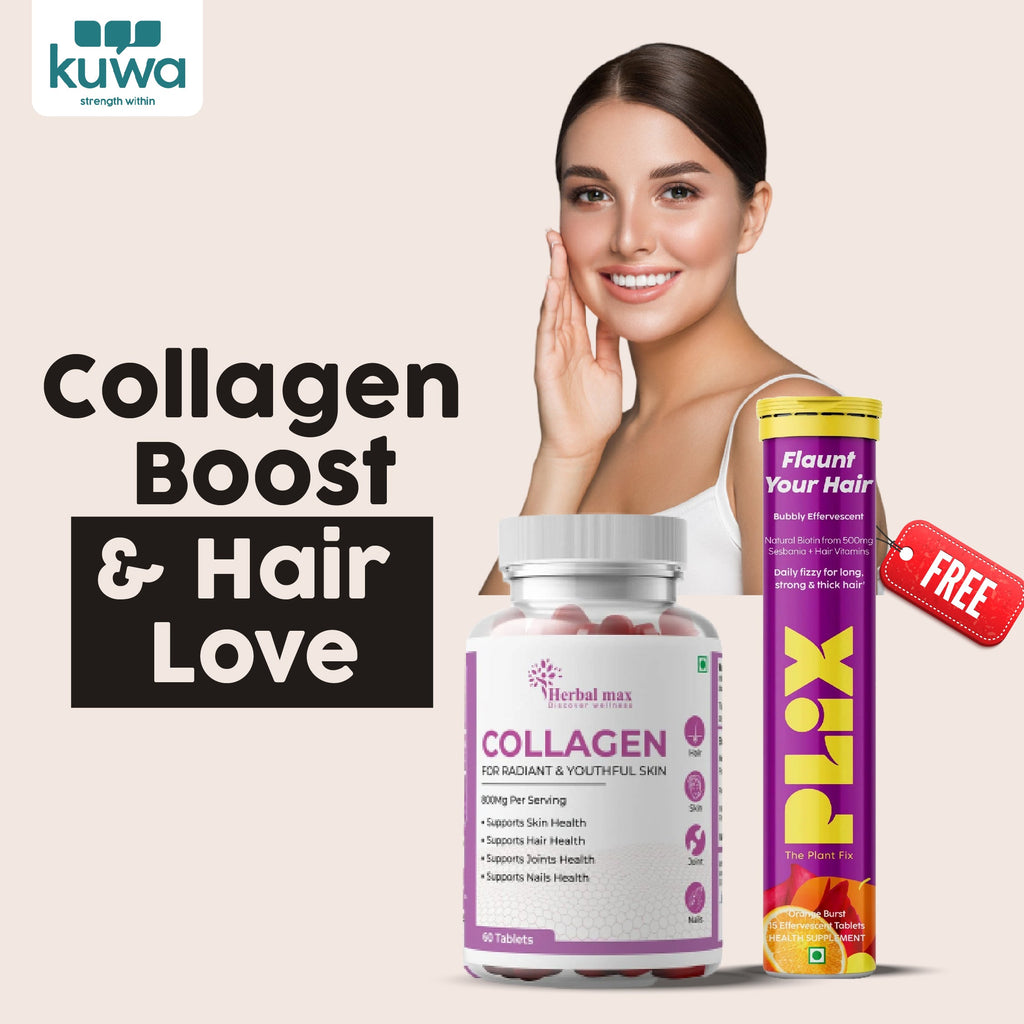 Herbal Max Collagen 60 Tablets 800Mg + FREE Plix Flaunt Your Hair ...